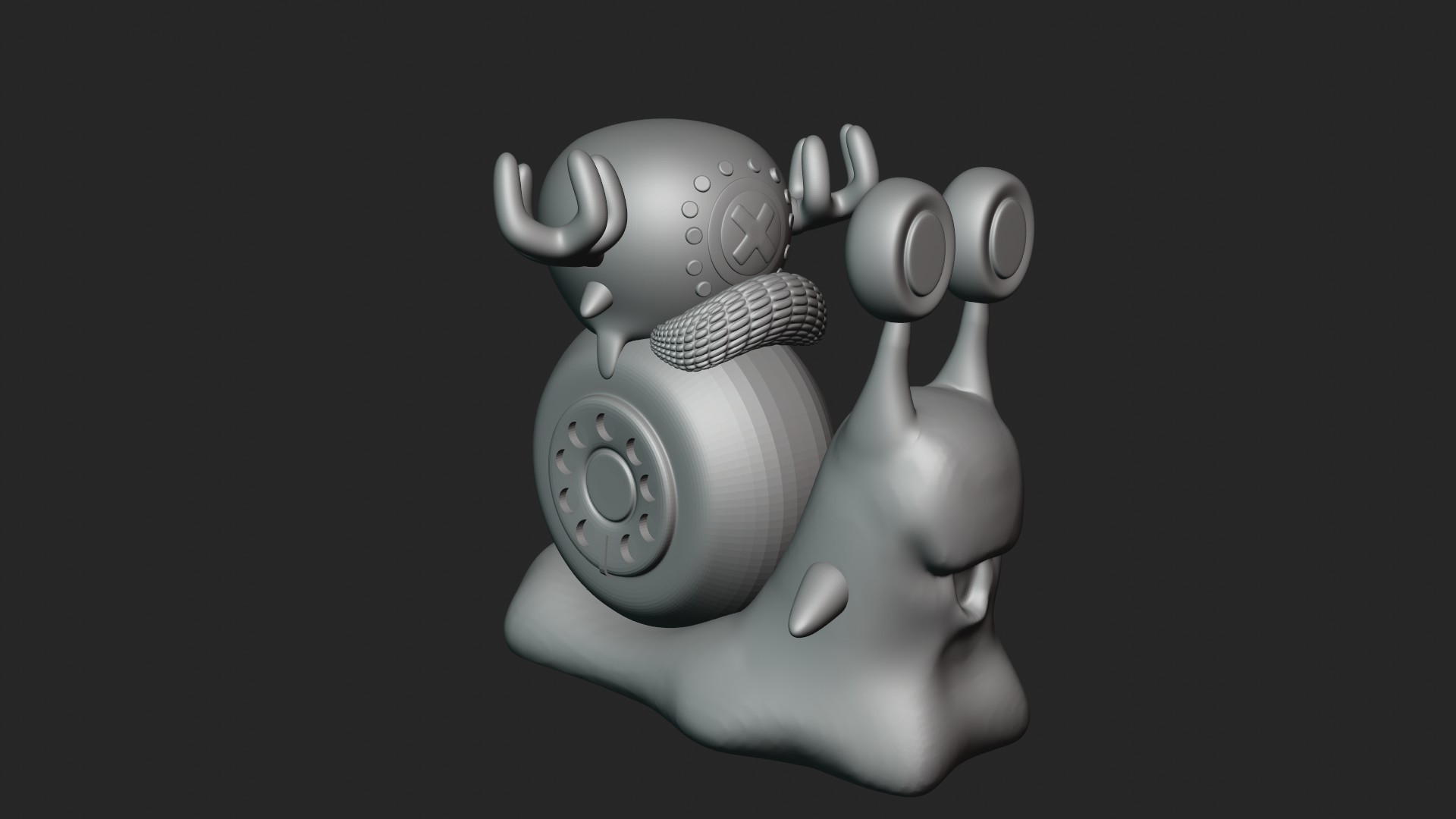 STL file One Piece-Tony Tony Chopper -Den den mushi 🐚 ・3D printer model ...