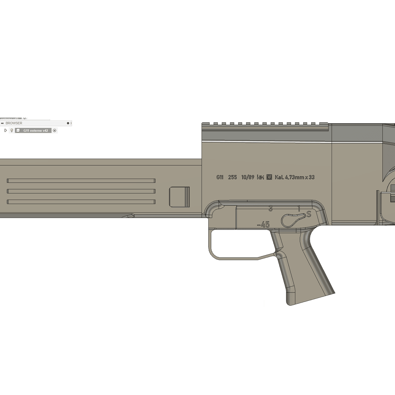🔫 HK G11 3D Printable 1:1 Scale with CAD files・ STL File for ・Cults