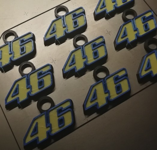 Fichier STL gratuit Porte clef numero 46 pour les fan de MotoGP ...