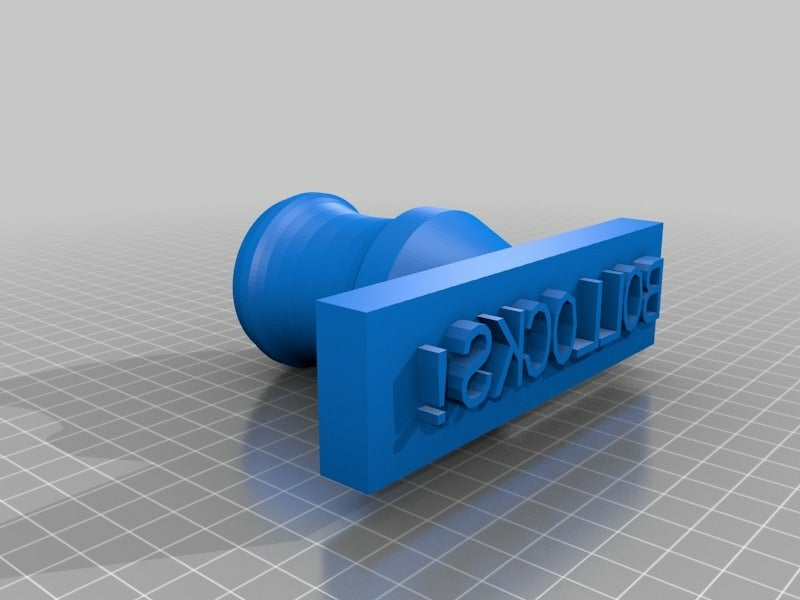 Free STL file A BOLLOCKS RUBBER STAMP 🎨 ・Design to download and 3D ...