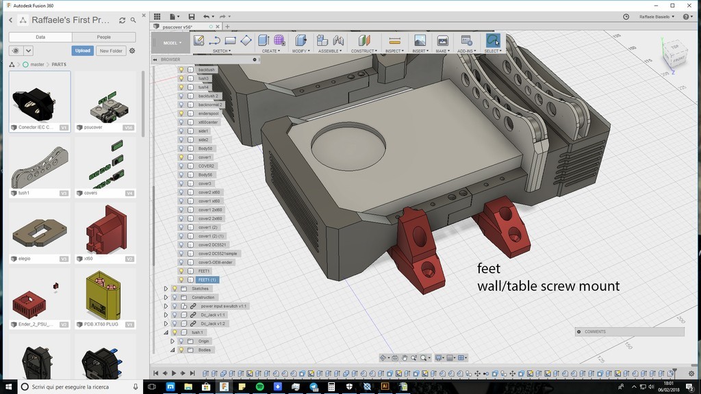 Free STL file Modular power supply PSU cover,with addons, xt60 ,dc 12v ...