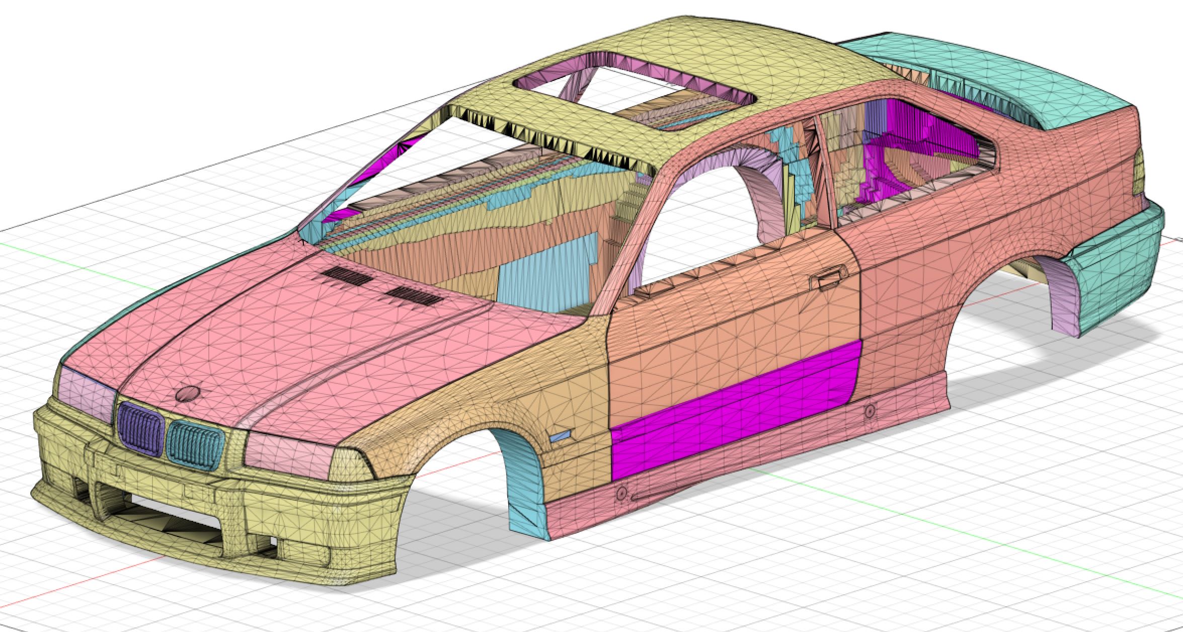 🚗 BMW M3 E36 1/10・ STL File for ・Cults