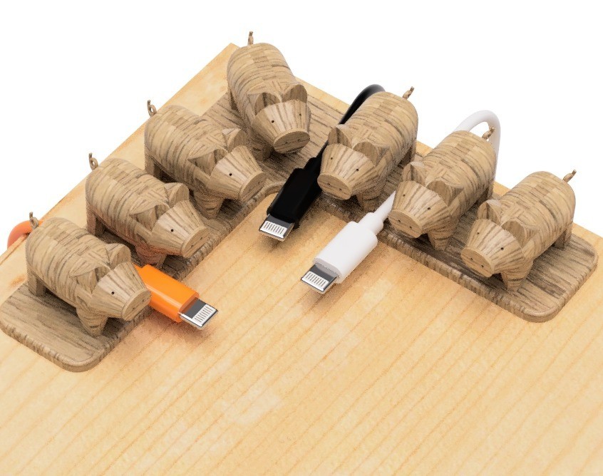 Free STL file USB holder (Pigs-L type) 💾・3D printer model to download・Cults