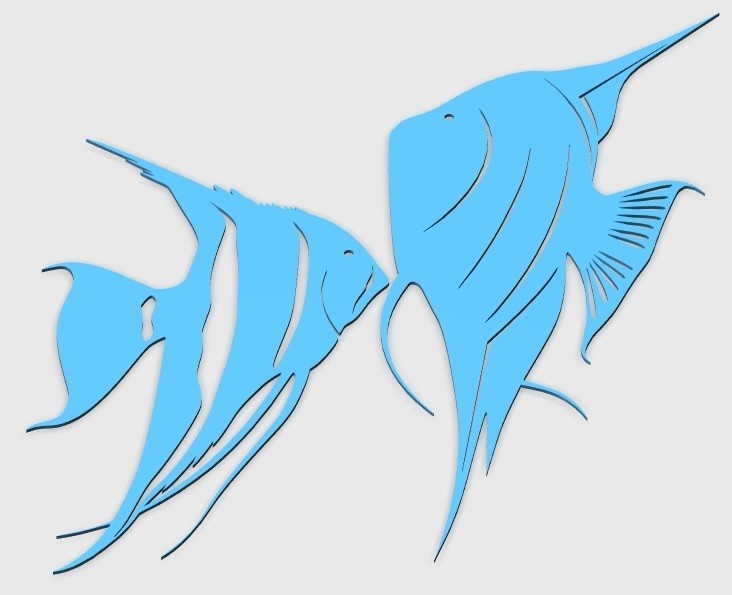 👼 Angel fish wall art \ Decor・ STL File for ・Cults