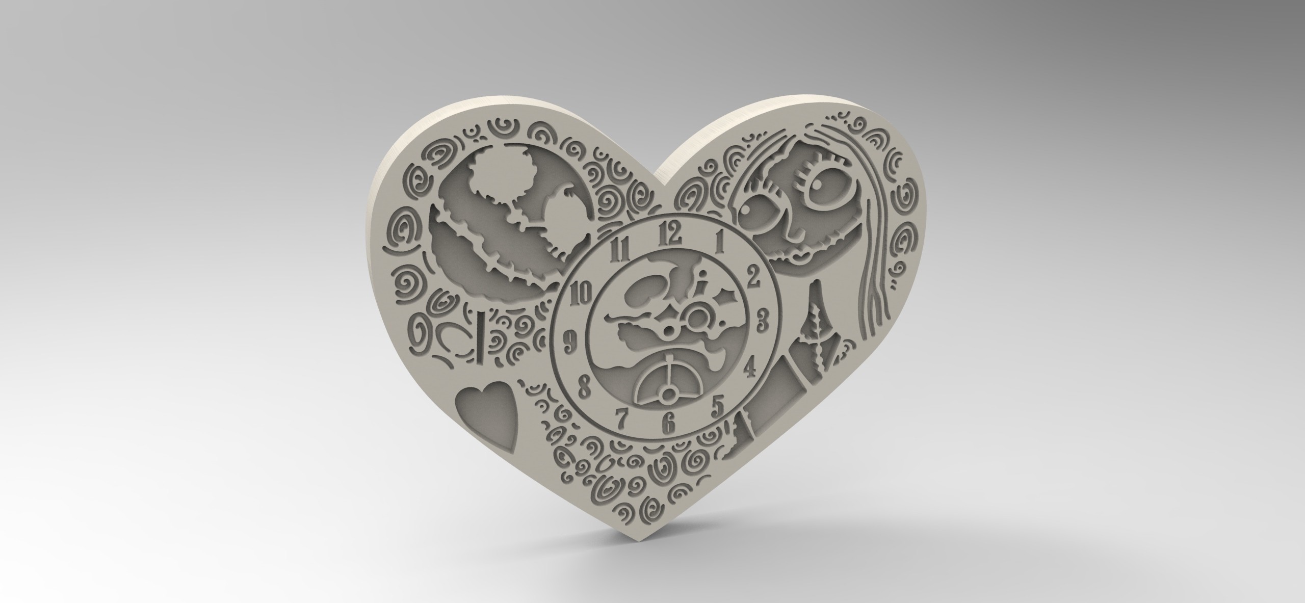 STL file clock of love 3D STL model for CNC Router and 3D printing 🕰️ ...