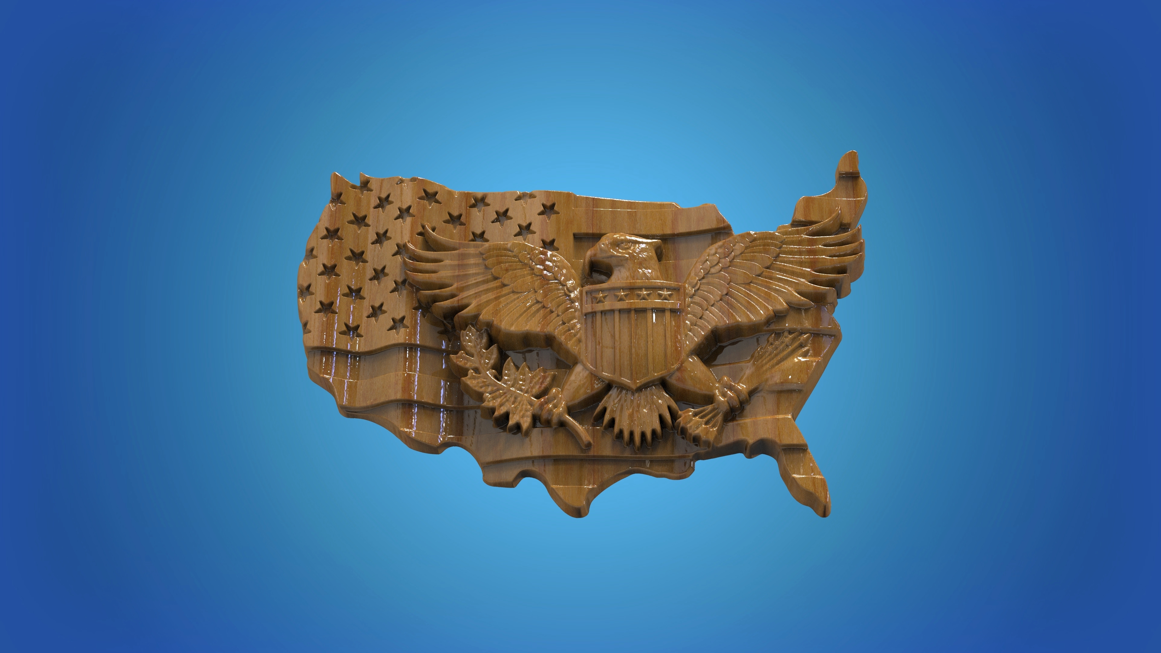 🇺🇸 USA american eagle flag for 3D printing and CNC router・ STL File for ...