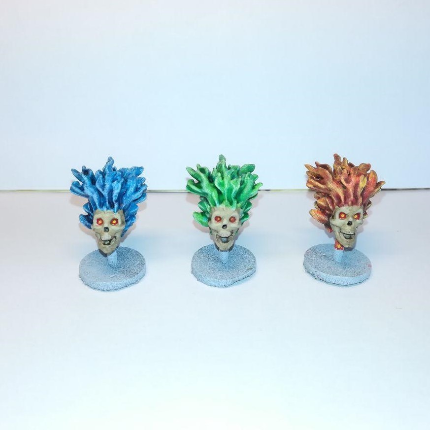 💀 Flaming Skull - 28mm D&D miniature・Free STL File for ・Cults