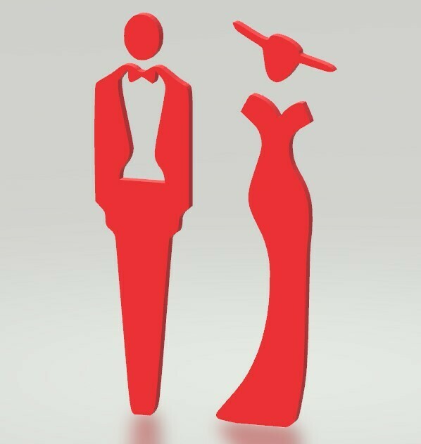 STL file Ladies Gentlemen Toilet Sign 🚽・3D printer model to download・Cults