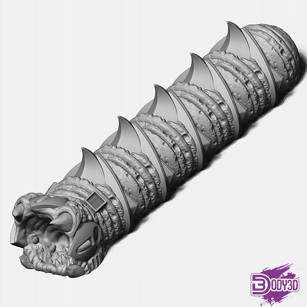 🆒 Articulated Armored Sandworm・Free STL File for 3D printing・Cults