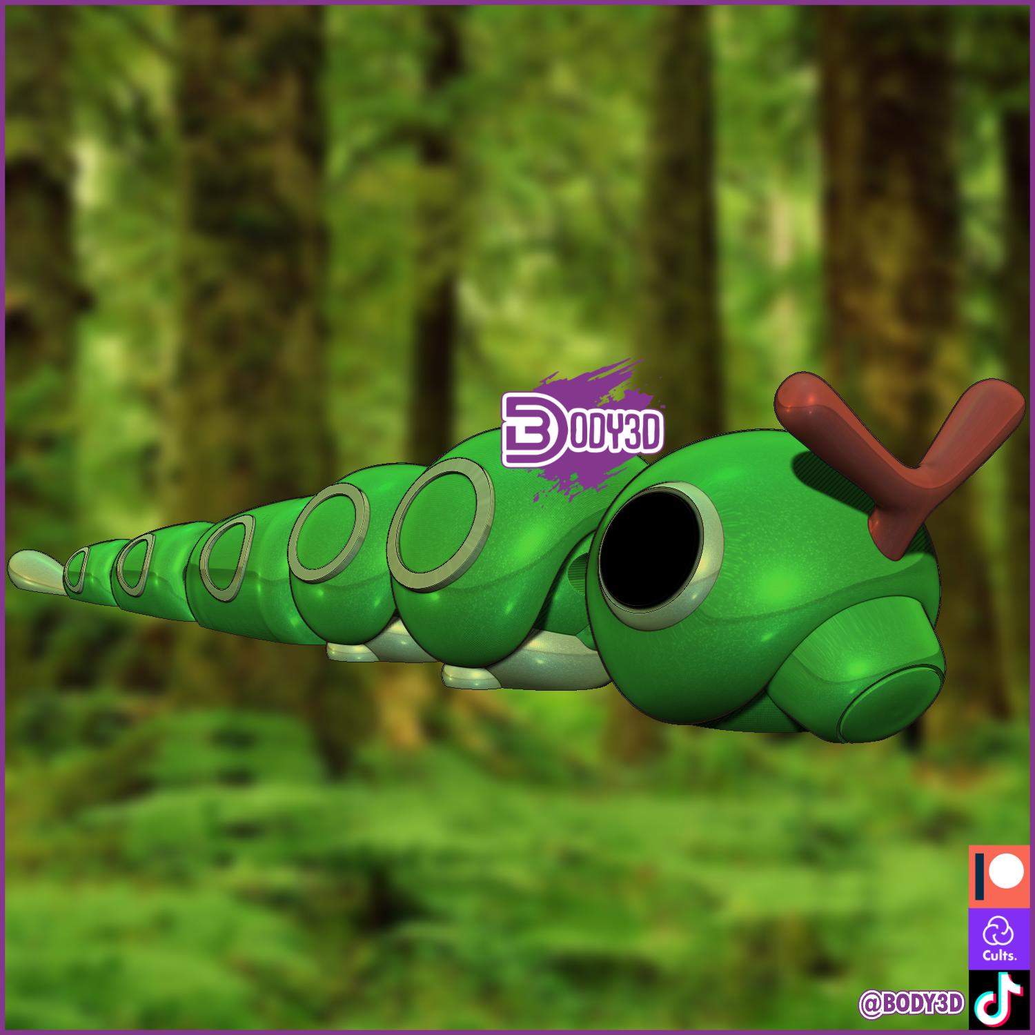 STL file Articulated Caterpie 🐍 ・3D printer model to download・Cults