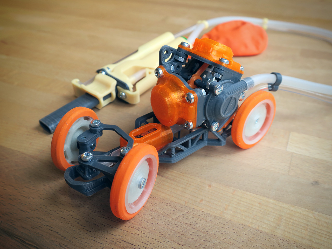 🚗 Pneumobile: Pneumatic Toy Car・ 3D File for ・Cults