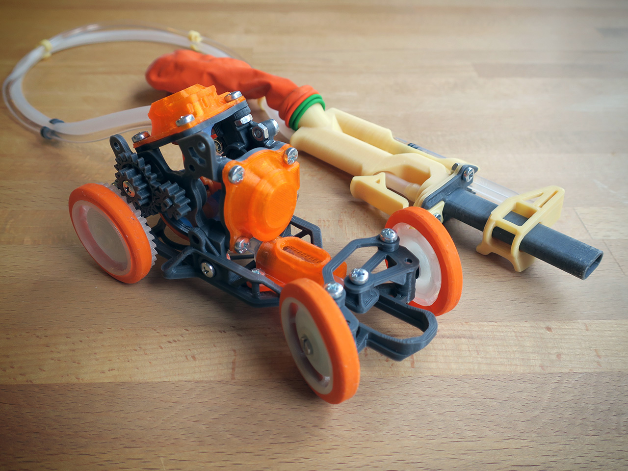 🚗 Pneumobile: Pneumatic Toy Car・ 3D File for ・Cults