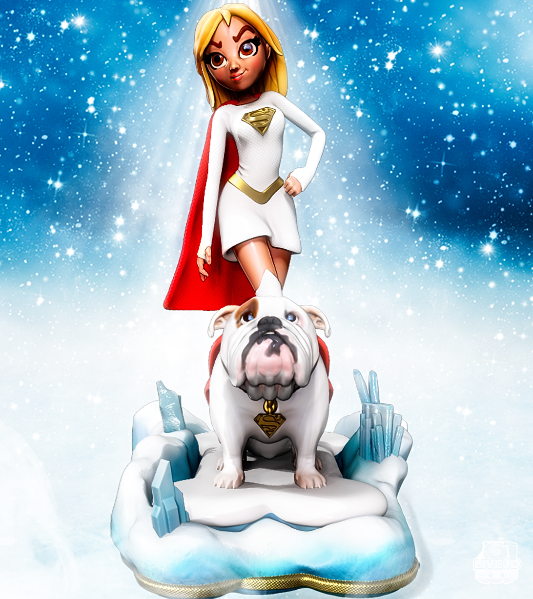 STL file Super-Mario The English Bulldog and super-girl for 3D Printing ...