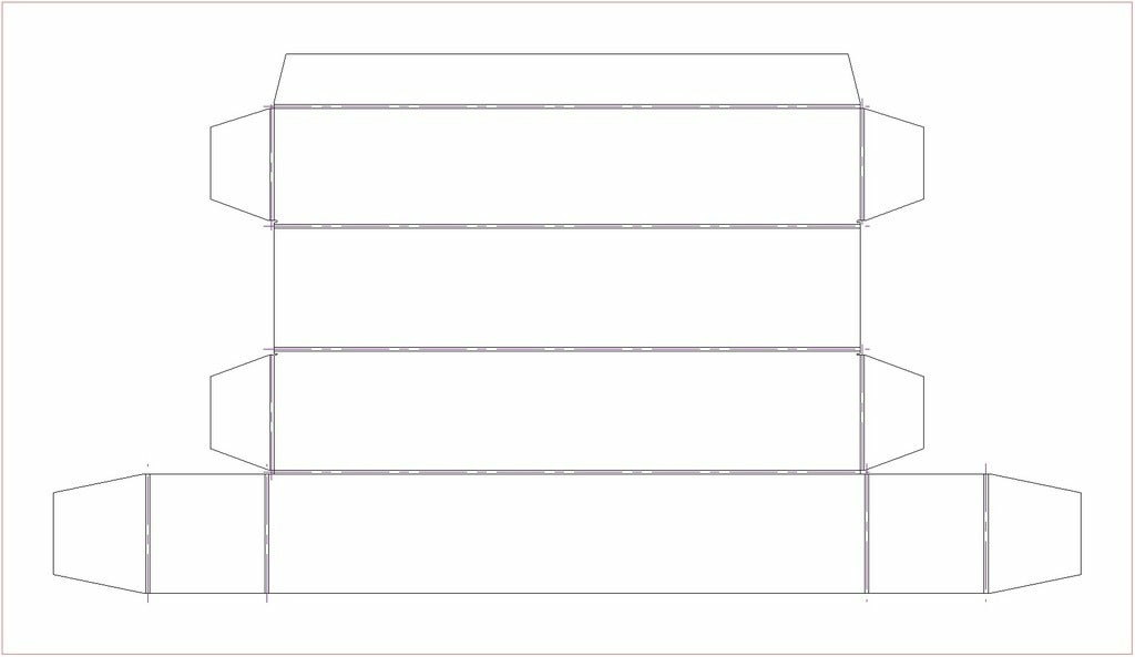 Бесплатный DXF файл Packing 0.5mm thick cardboard BOX for 90 mm long 18 ...