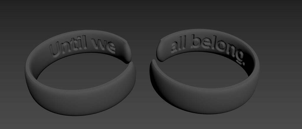 Free STL file Until we all belong. 💍 ・3D printable object to download・Cults