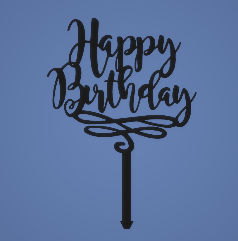 🎂 TOPPER HAPPY BIRTHDAY・Free STL File for ・Cults