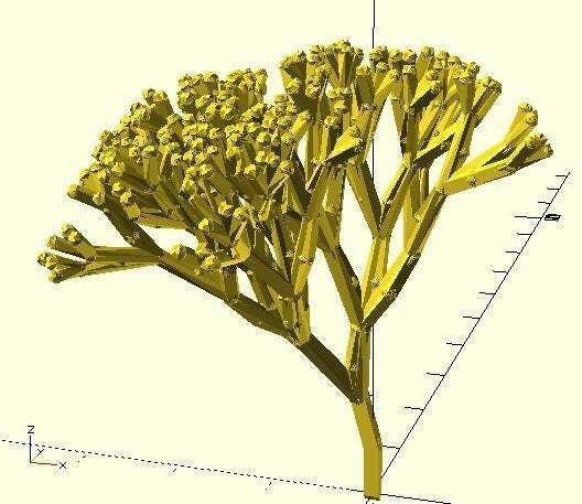Free SCAD file L-system fractal generator 📐 ・3D print design to ...