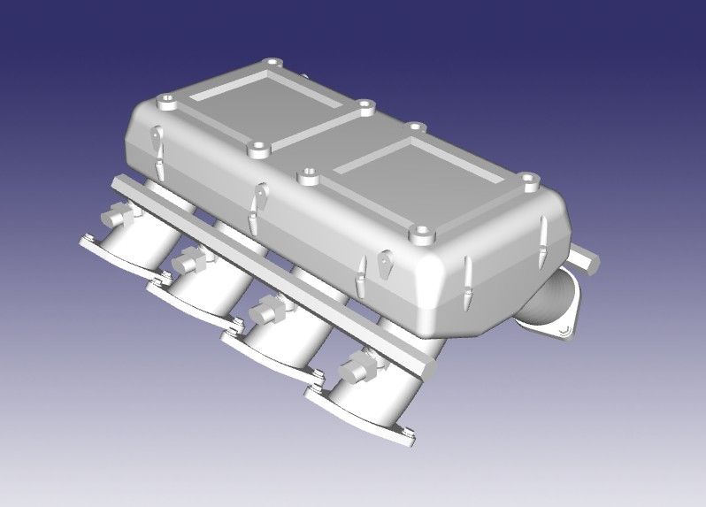 STL file LS3/LSX High rise dual 4bbl intake 1/12 scale 👽 ・3D print ...