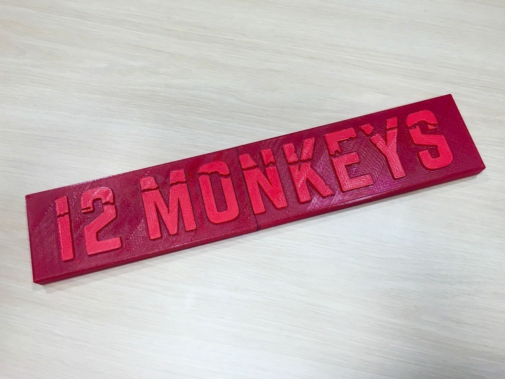 🚩 12 Monkeys - Main Title Logo・Free STL File for ・Cults