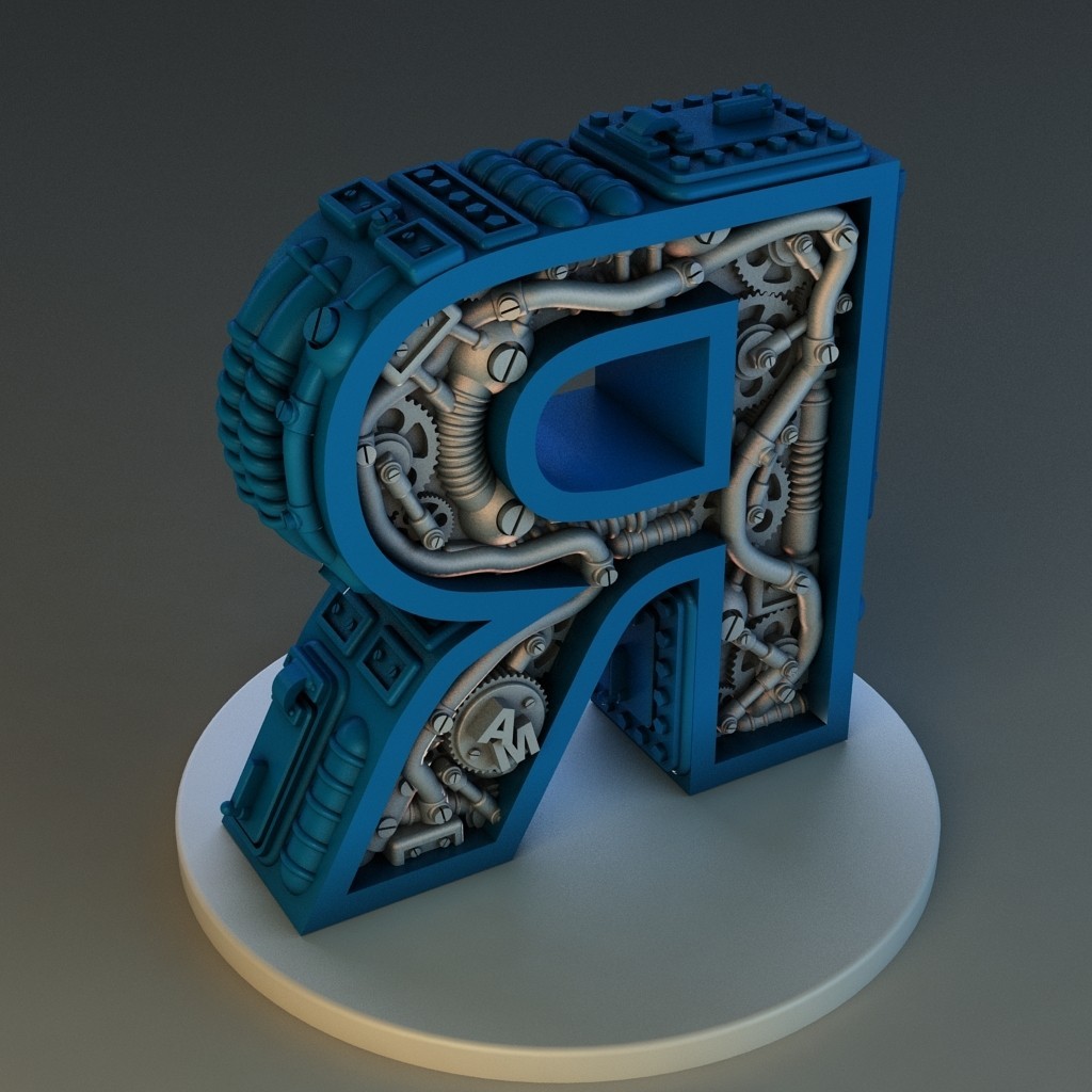 🏠 STEAMPUNK LETTER R.・ STL File for ・Cults