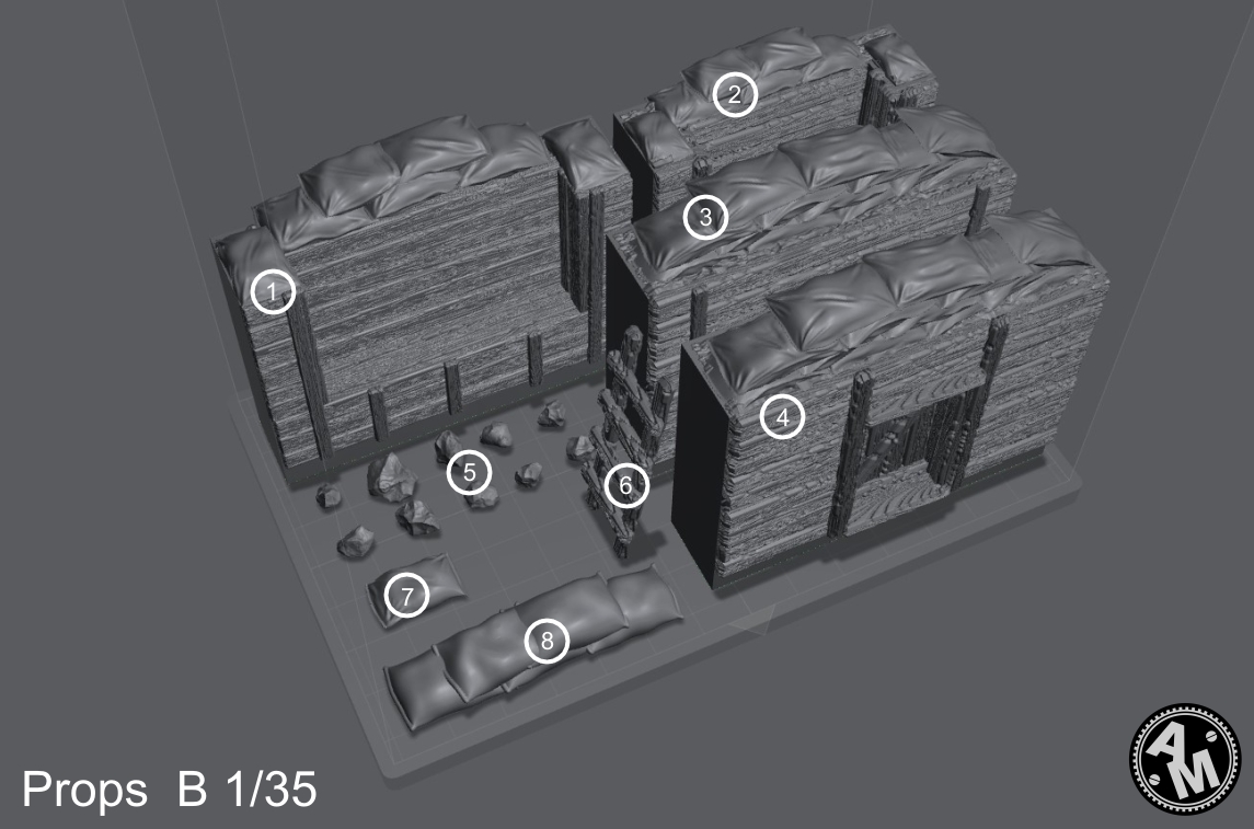 🔫 50 Props 1/35・ 3D File for ・Cults