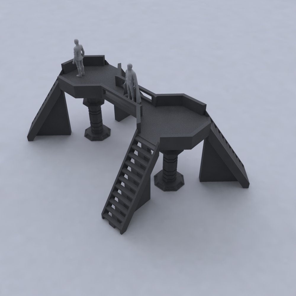 🤓 Diorama Sci-Fi- Platform for figurine exhibition・ STL File for ・Cults