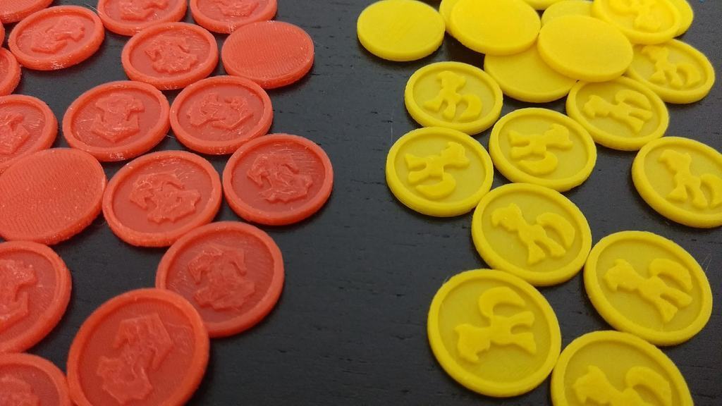 3D printing Alternative coins for connect 4・Cults