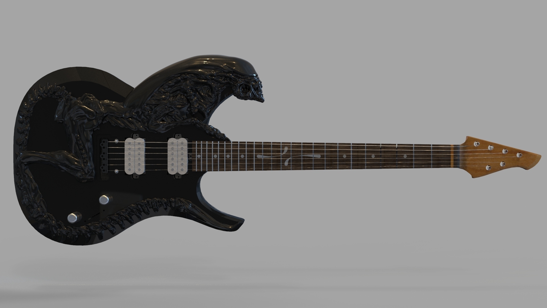👽 alien guitar for cnc woodworking・ STL File for 3D printing and CNC ...