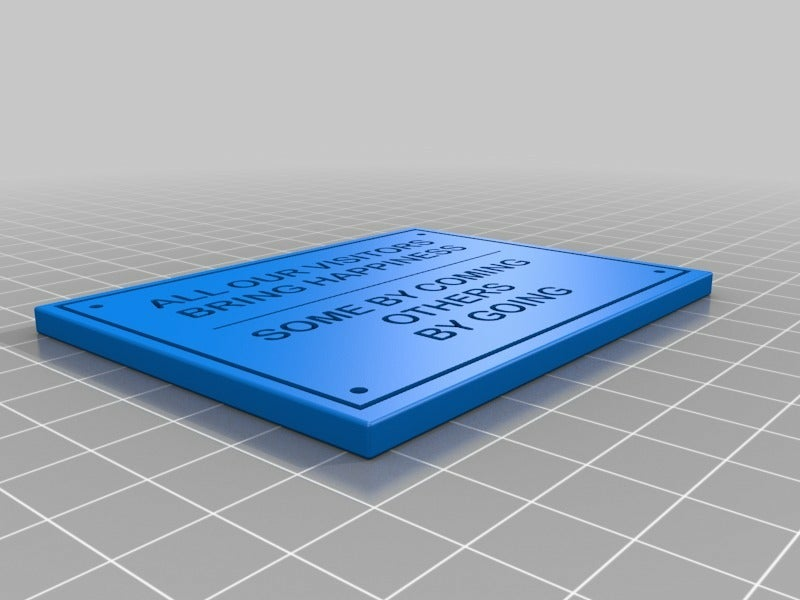Free STL file Visitors Plaque 🎨 ・Model to download and 3D print・Cults