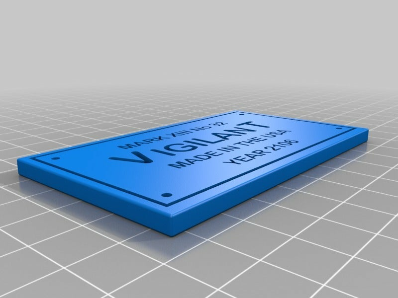 Free STL file Vigilant Nameplate 🎬 ・Design to download and 3D print・Cults