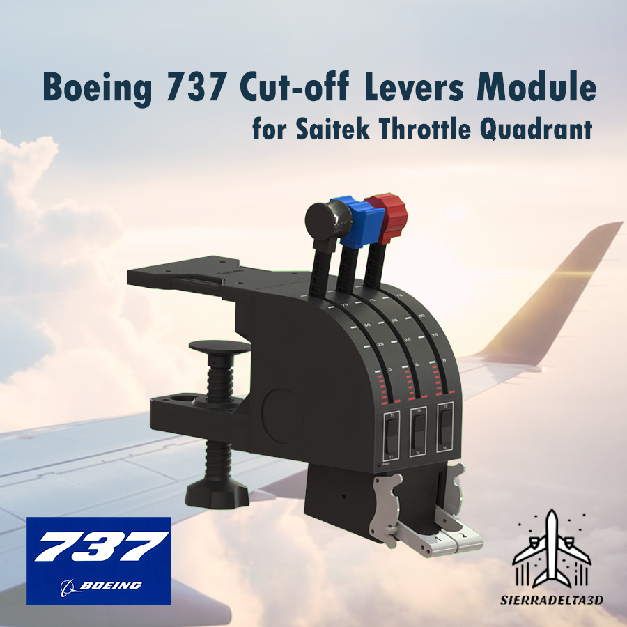 ⛽ Boeing 737 Cut-off Levers Module for Saitek Throttle Quadrant・ 3D ...