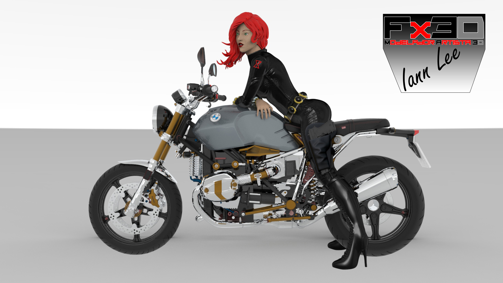 🏍️ Black Widow on Black Widow Bike Marvel Motorcycle・ 3D File for ・Cults