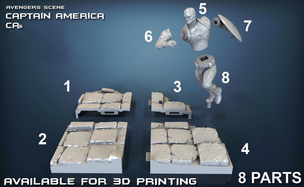 🦸 Captain America・Free 3D File for ・Cults