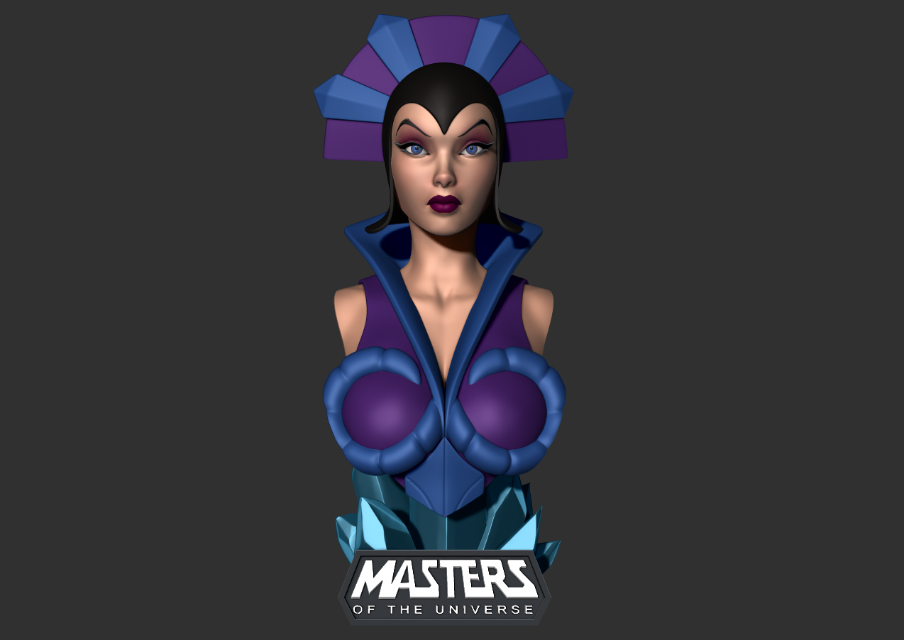 STL file Evil-Lyn - MOTU Bust 👤 (OBJ)・Model to download and 3D print・Cults