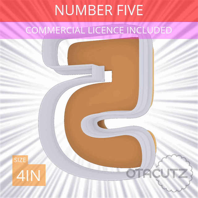 STL file Number Five Cookie Cutter 4in / 10.2cm 🍪・3D printer model to ...