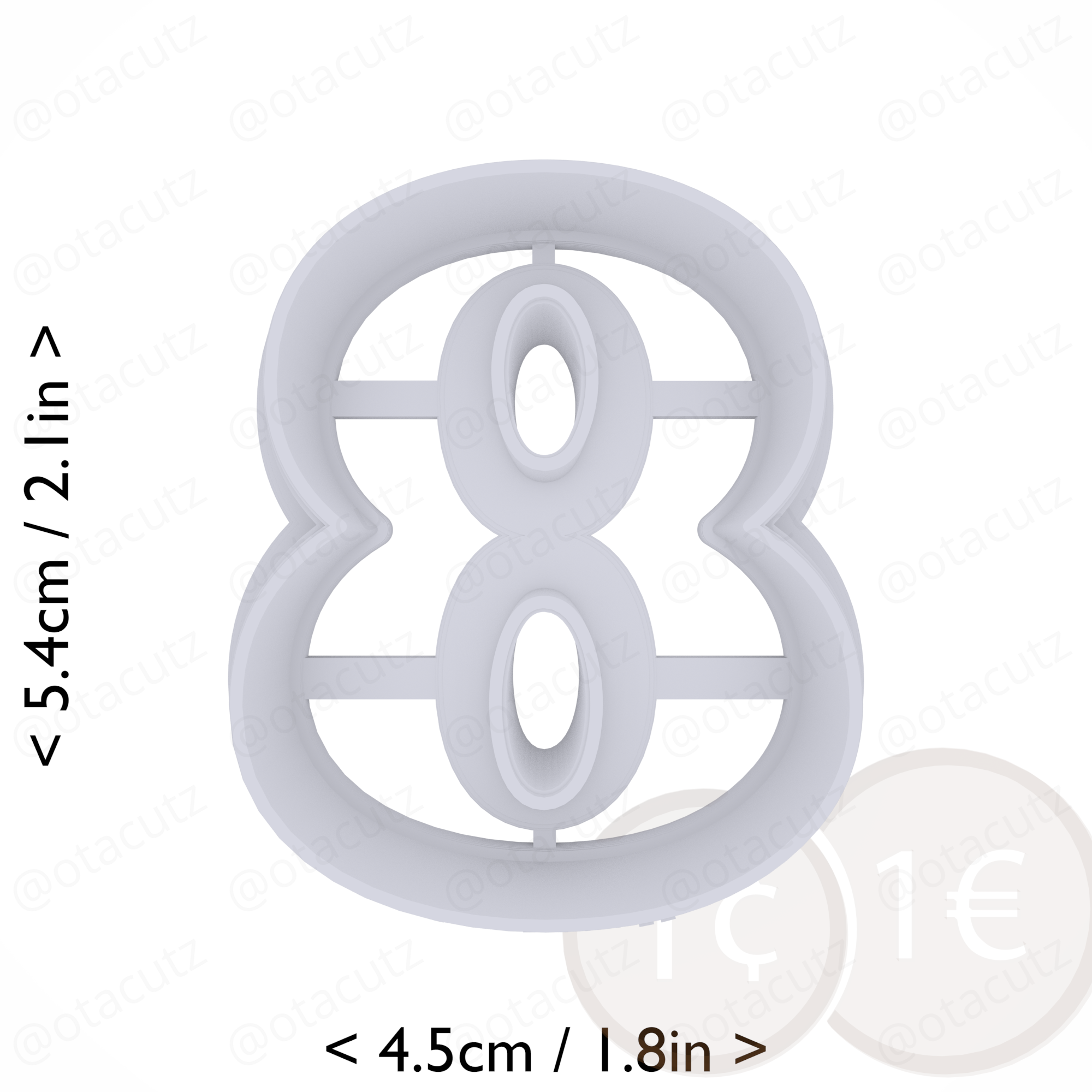 STL file Number Eight Cookie Cutter 1.75in / 4.4cm 🍪 ・3D print design ...