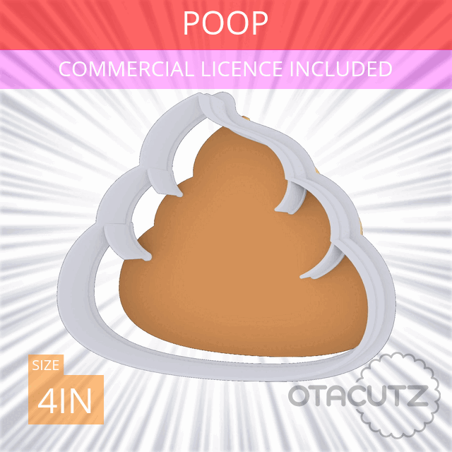 STL file Poop Cookie Cutter 4in / 10.2cm 🍪・3D print design to download ...