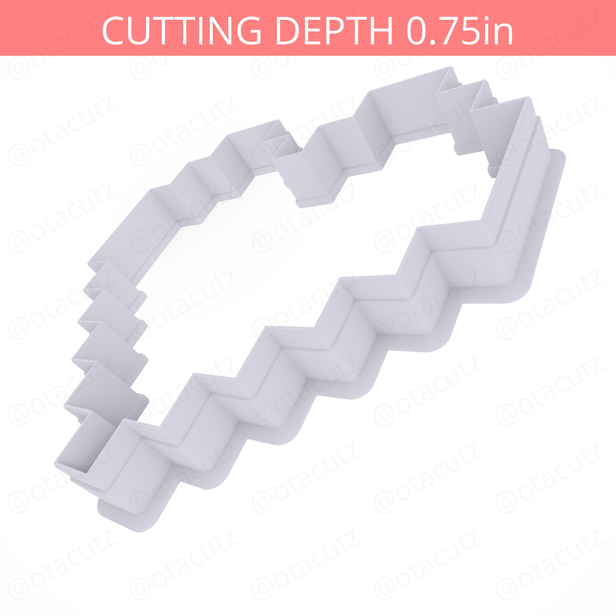 STL file Pixel Heart Cookie Cutter 5.5in / 14cm 💜・3D print design to ...