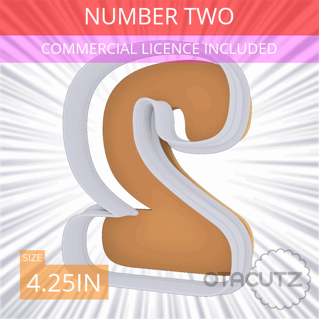 STL file Number Two Cookie Cutter 4.25in / 10.8cm 🍪 ・Template to ...