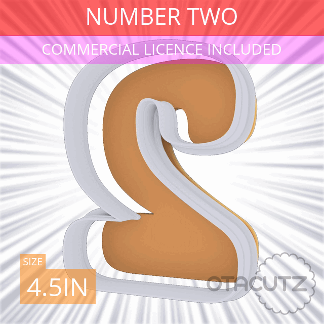 Archivo STL Cortador de galletas del número dos 4.5in / 11.4cm 🍔 ...