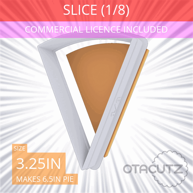STL file Slice (1∕8) of Pie Cookie Cutter 3.25in / 8.3cm 🥧・3D printing ...