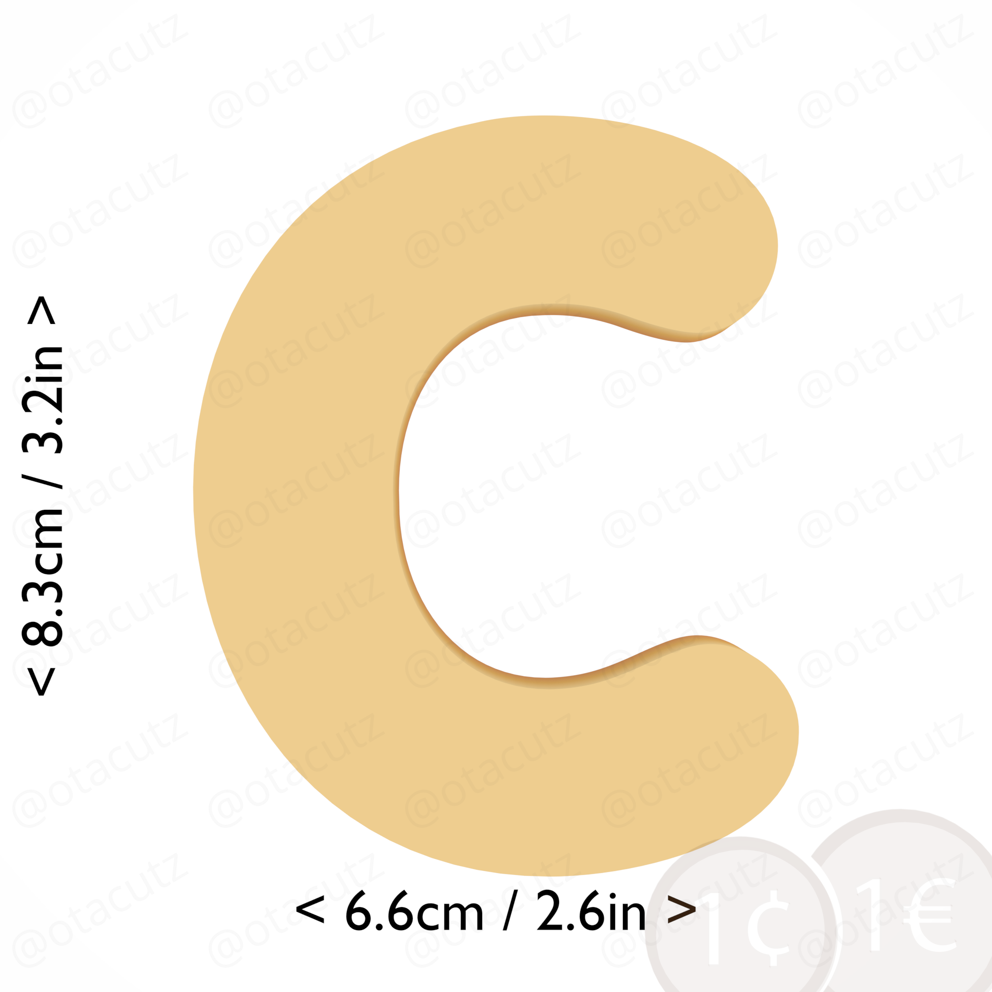 3D file Letter C Cookie Cutter 3.25in / 8.3cm 🍪・3D printable design to ...