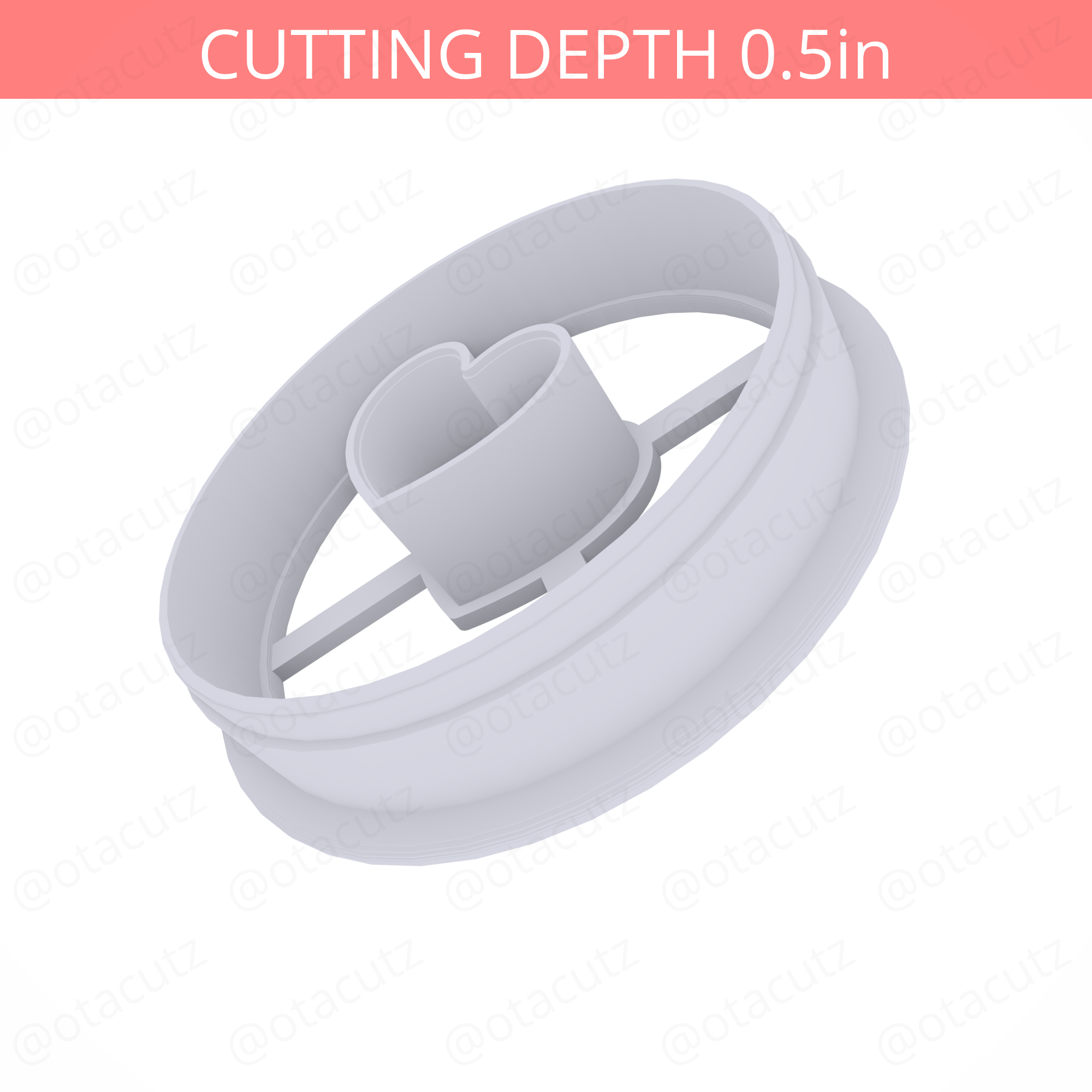 3D file Heart Donut Cookie Cutter 2in / 5.1cm 💜・Model to download and ...