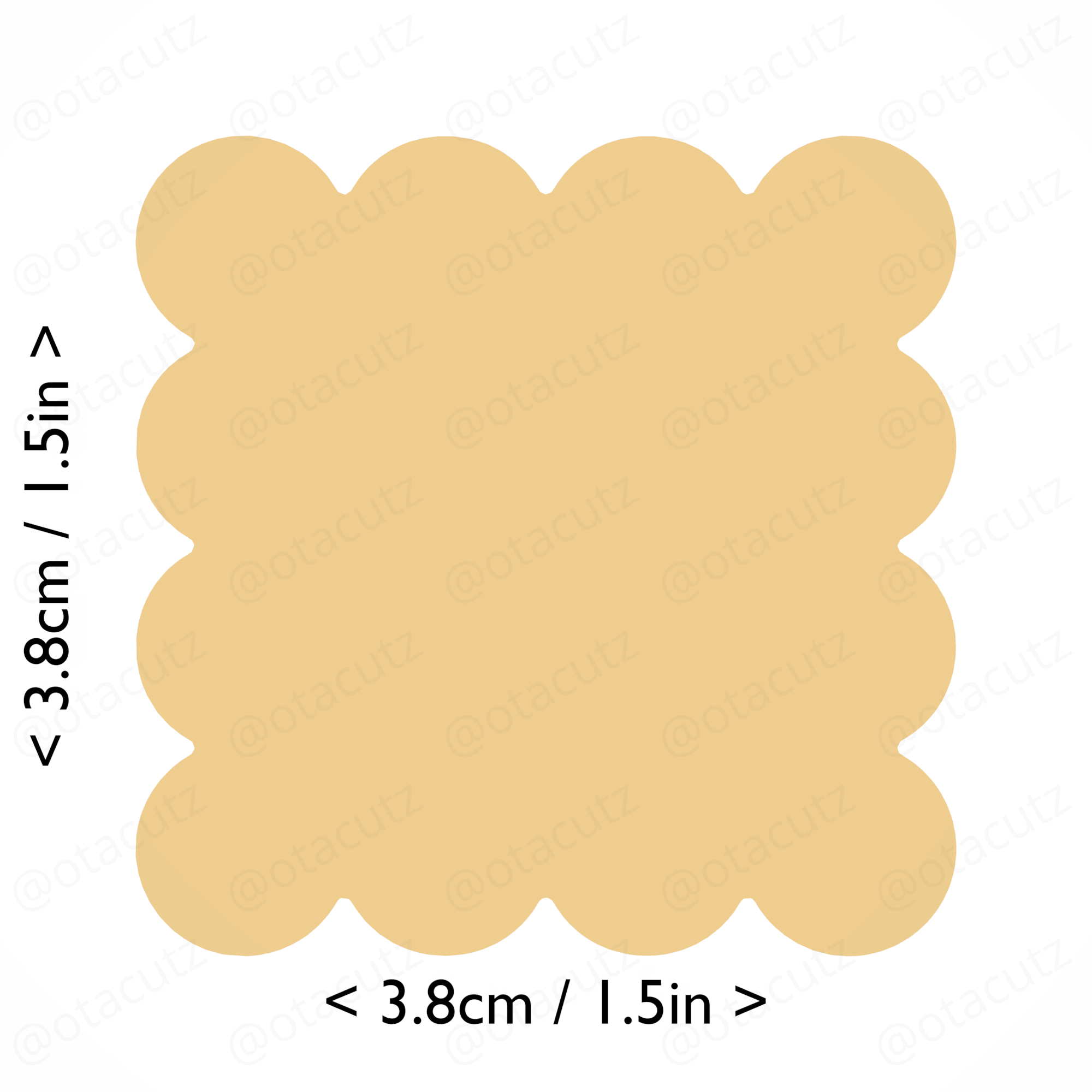 STL file 4x4 Scalloped Square Cookie Cutter 1.5in / 3.8cm 🟪 ・3D print ...