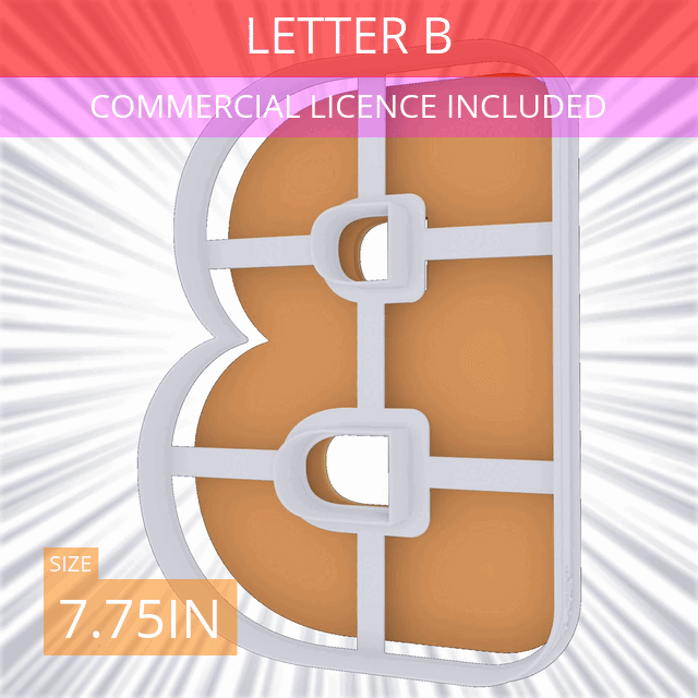 3D file Letter B Cookie Cutter 7.75in / 19.7cm 🍪・Design to download and ...