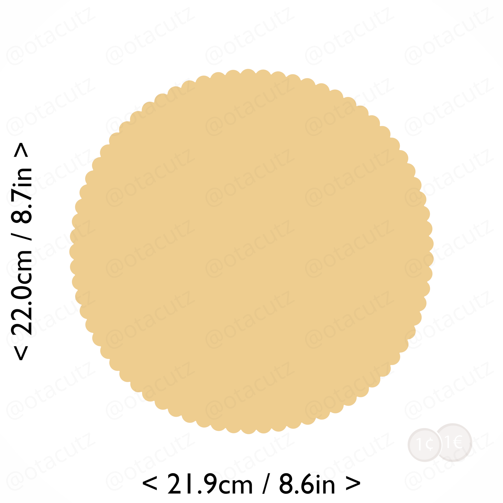arquivo STL Cortador de galletas redondo festoneado 220mm 🍽️ ・modelo de ...