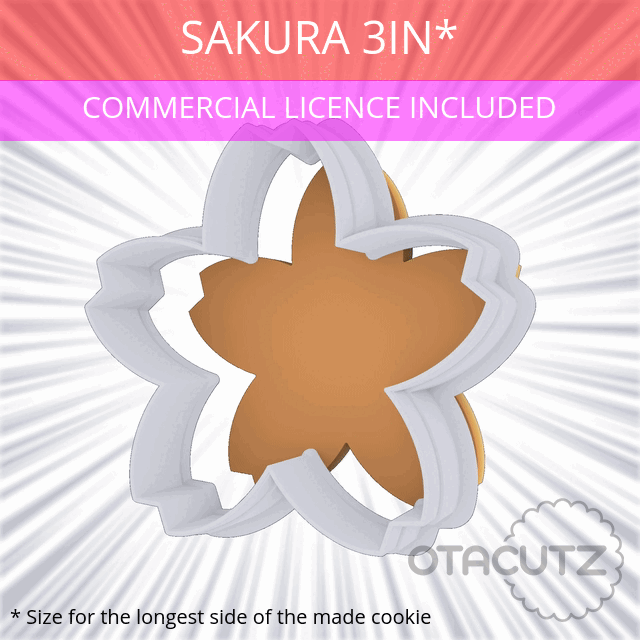 STL file Sakura Cookie Cutter 3in / 7.6cm 🍪 ・3D printing template to ...