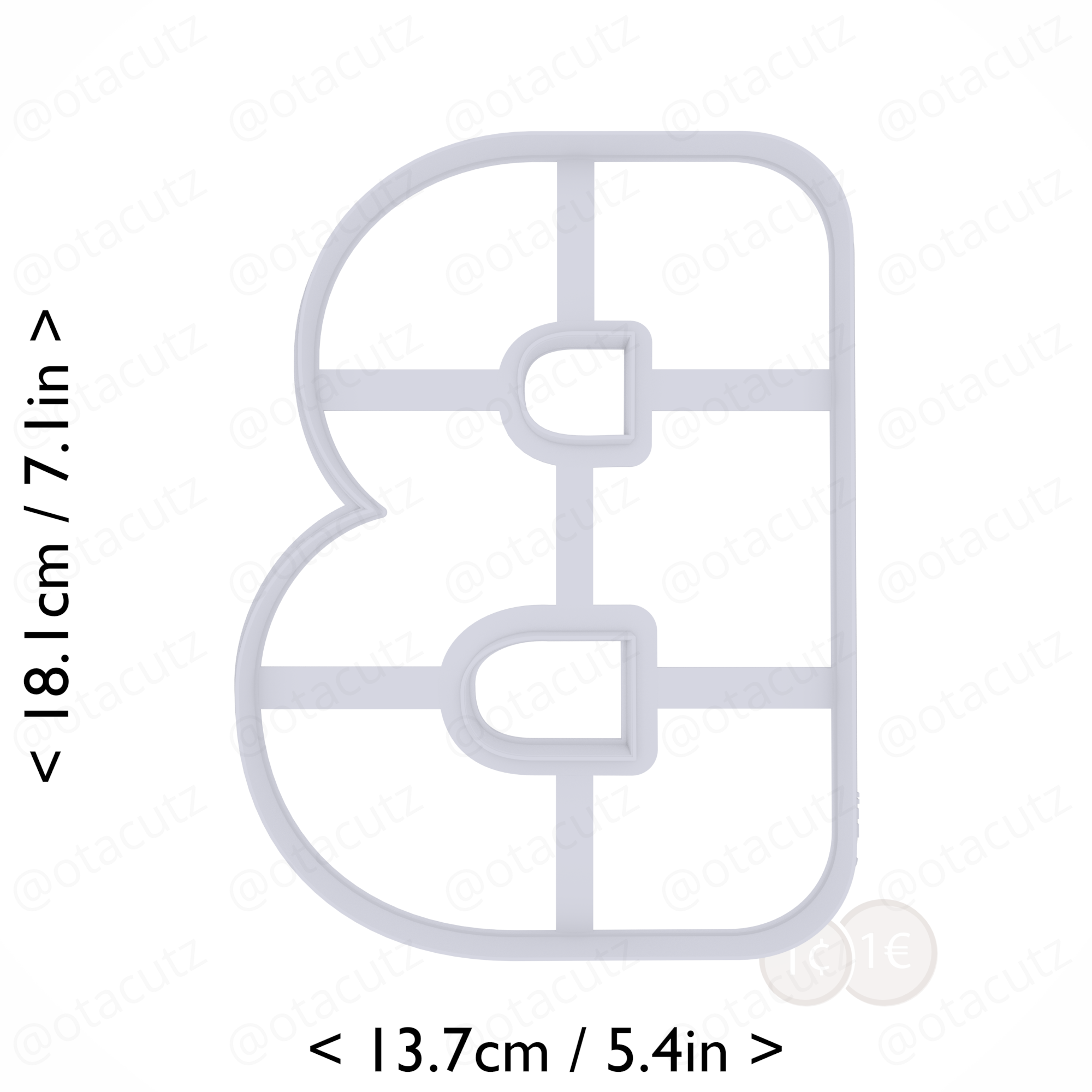 3D file Letter B Cookie Cutter 6.75in / 17.1cm 🍪 ・Model to download and ...