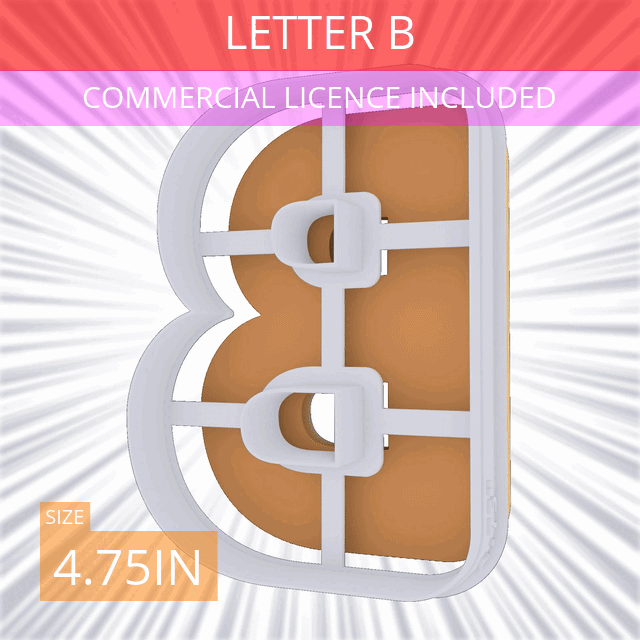 3D file Letter B Cookie Cutter 4.75in / 12.1cm 🍪 ・3D printable model to ...