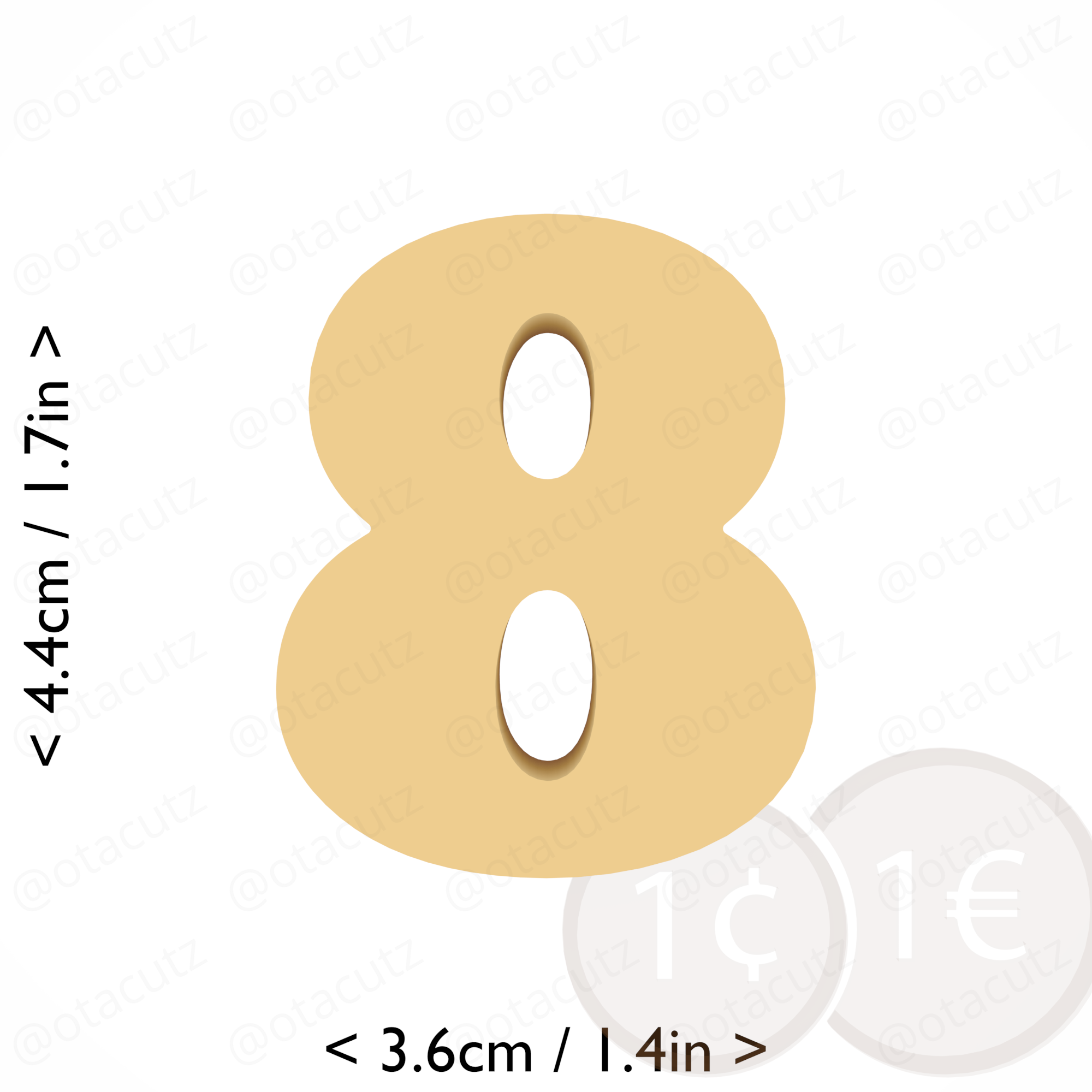 STL file Number Eight Cookie Cutter 1.75in / 4.4cm 🍪 ・3D print design ...